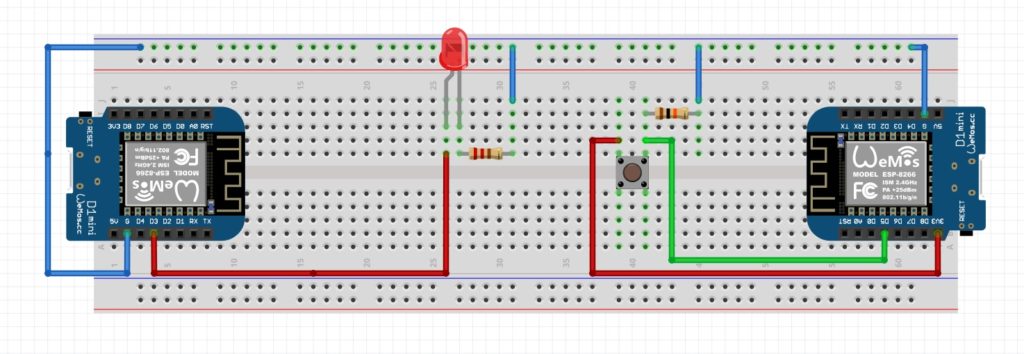 Connecting Two ESP8266 Modules Using ESP-NOW: A Button and a Led