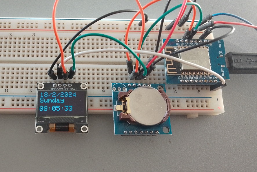 Ds1307 With Esp8266 And Oled Display Edgemicrotech